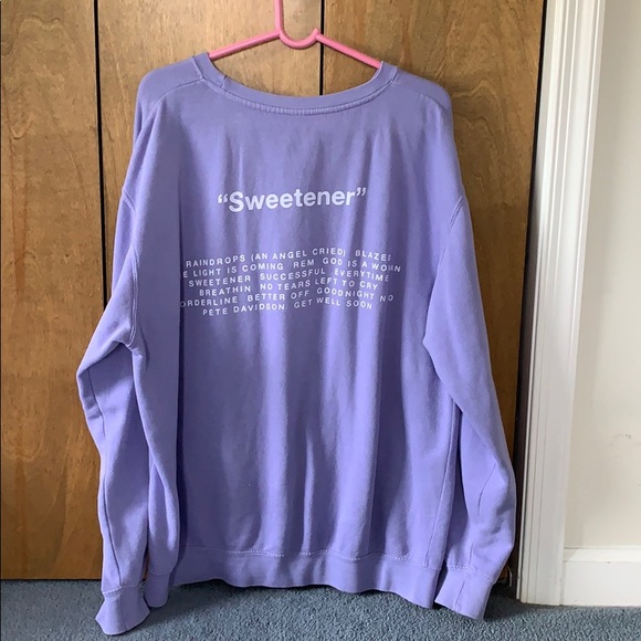 Ariana Grande | Tops | Sweetener Tracklist Crewneck Purple | Poshmark